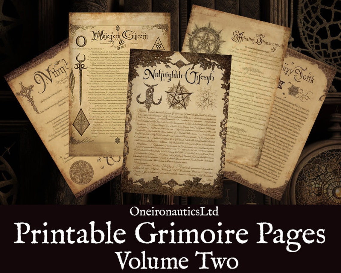 Grimoire Pages: Vol 2, Printable, Digital Download, Scrapbooking - Etsy