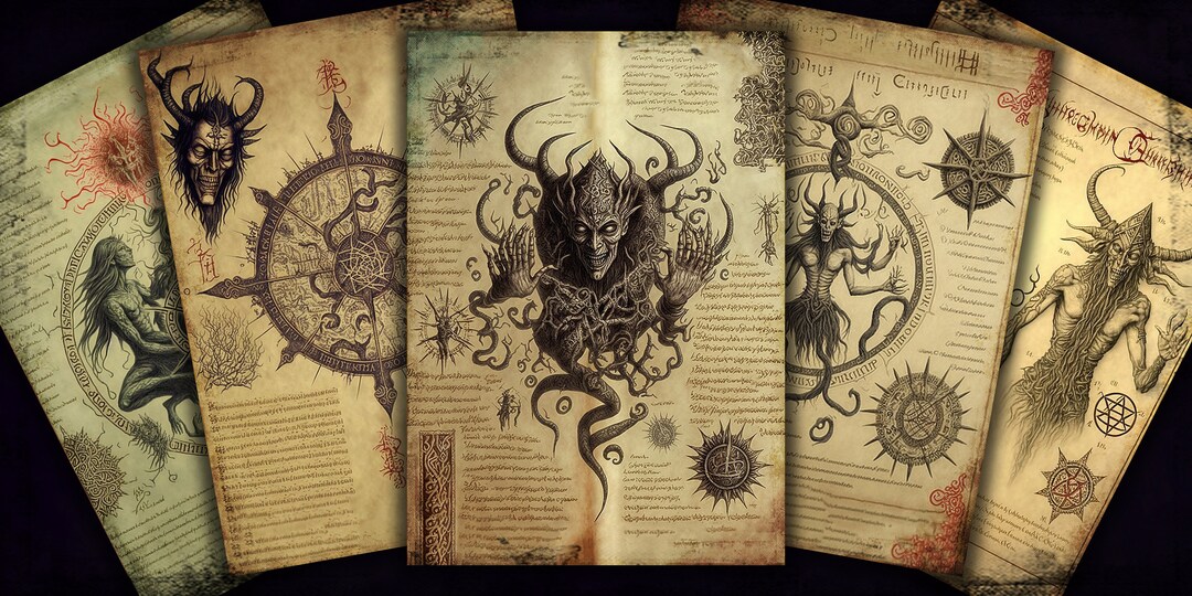 Demonology Book Pages: Vol 1, Printable Scroll, Digital Download ...