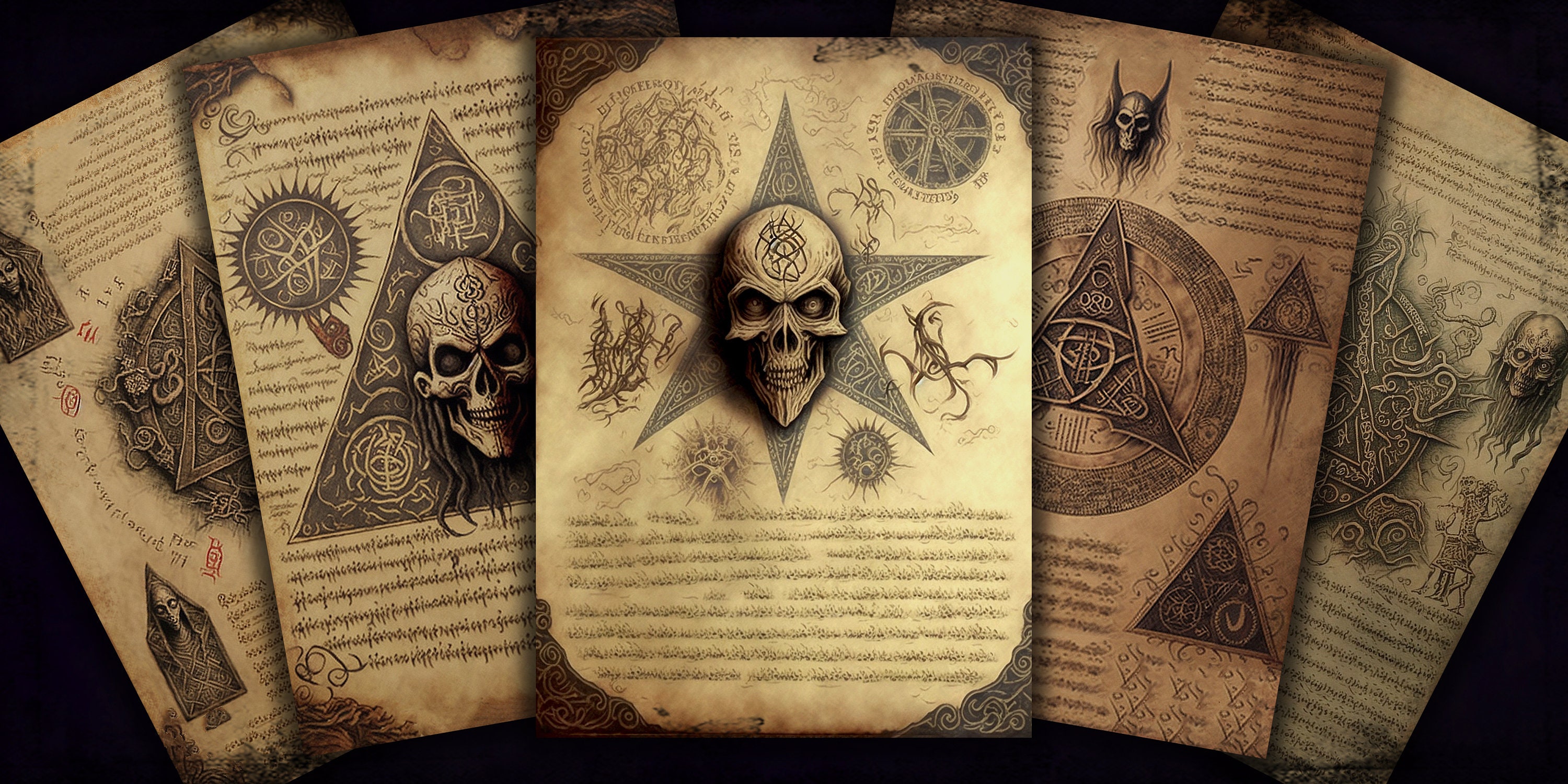 Necromantic Book Pages: Vol 1, Printable Scroll, Digital Download ...