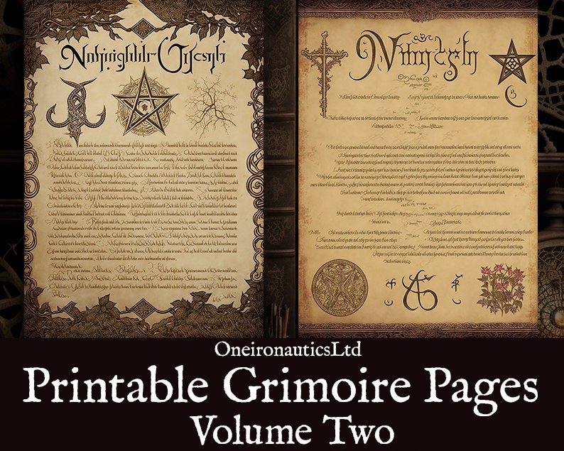 Grimoire Pages: Vol 2, Printable, Digital Download, Scrapbooking - Etsy
