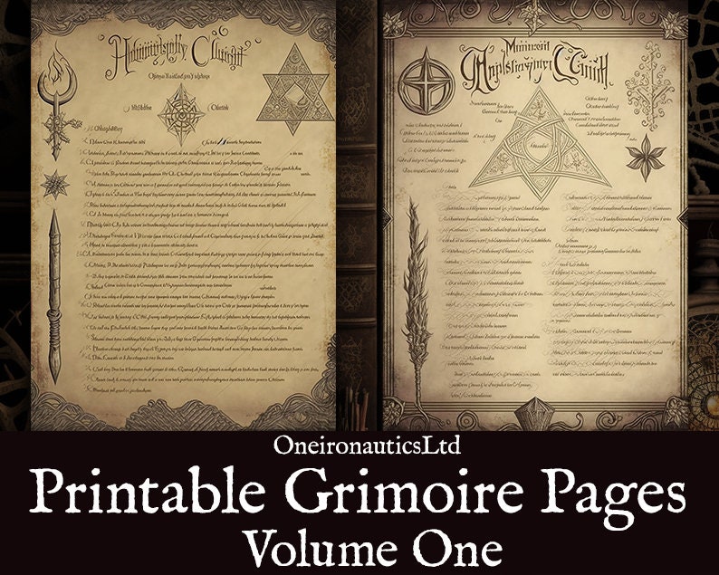 Grimoire Pages: Vol 1, Printable, Digital Download, Scrapbooking - Etsy