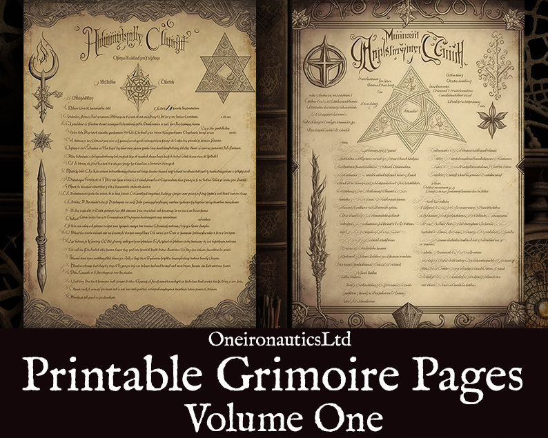 Grimoire Pages: Vol 1, Printable, Digital Download, Scrapbooking - Etsy