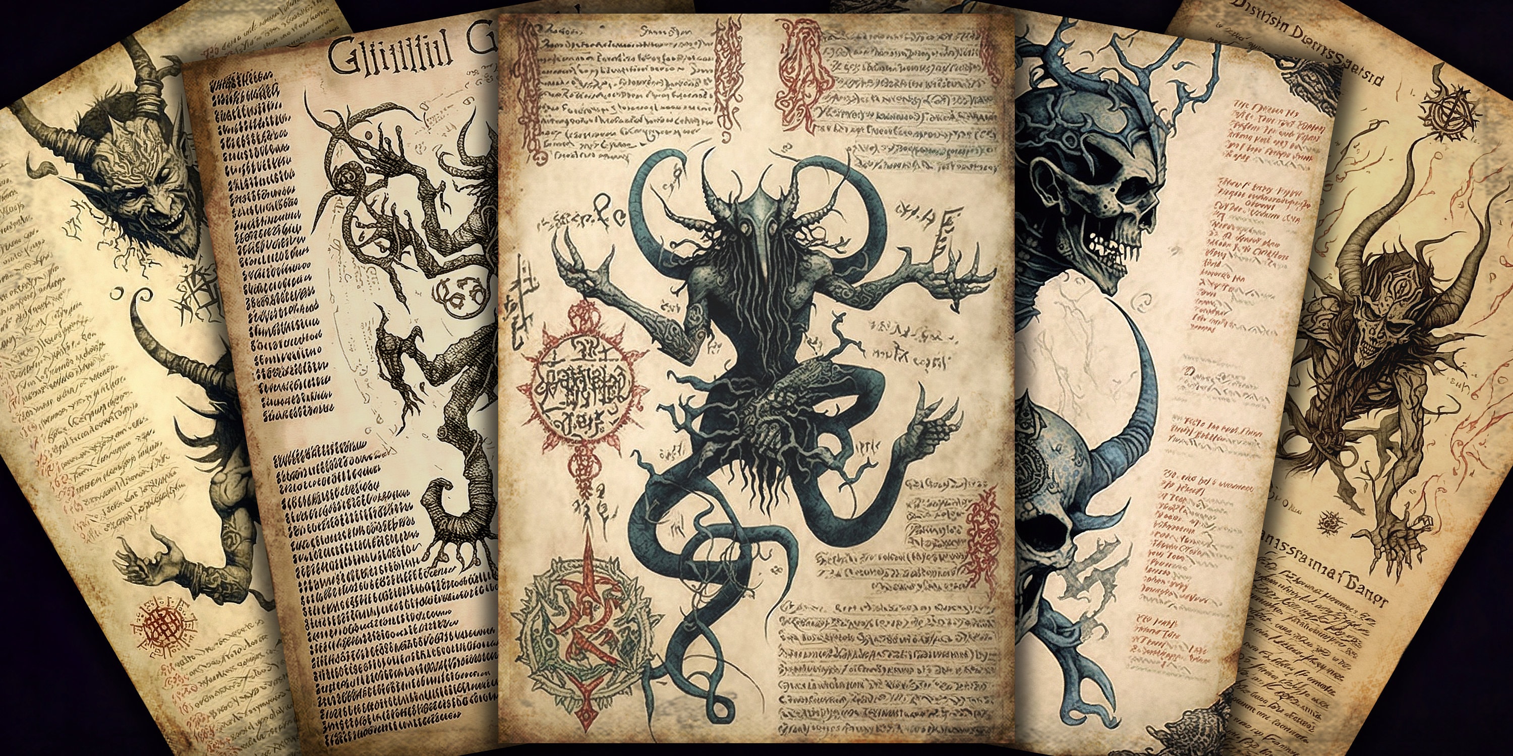Demonology Book Pages: Vol 3, Printable Scroll, Digital Download ...