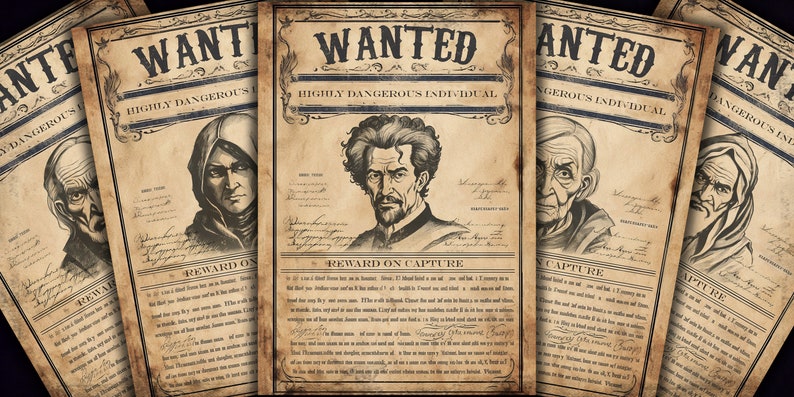 Wanted Posters Mages Set01, Printable Poster, Digital Download, Rpg ...