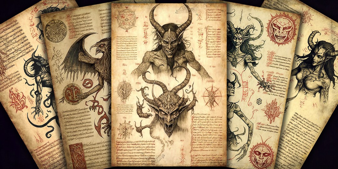 Demonology Book Pages: Vol 4, Printable Scroll, Digital Download ...