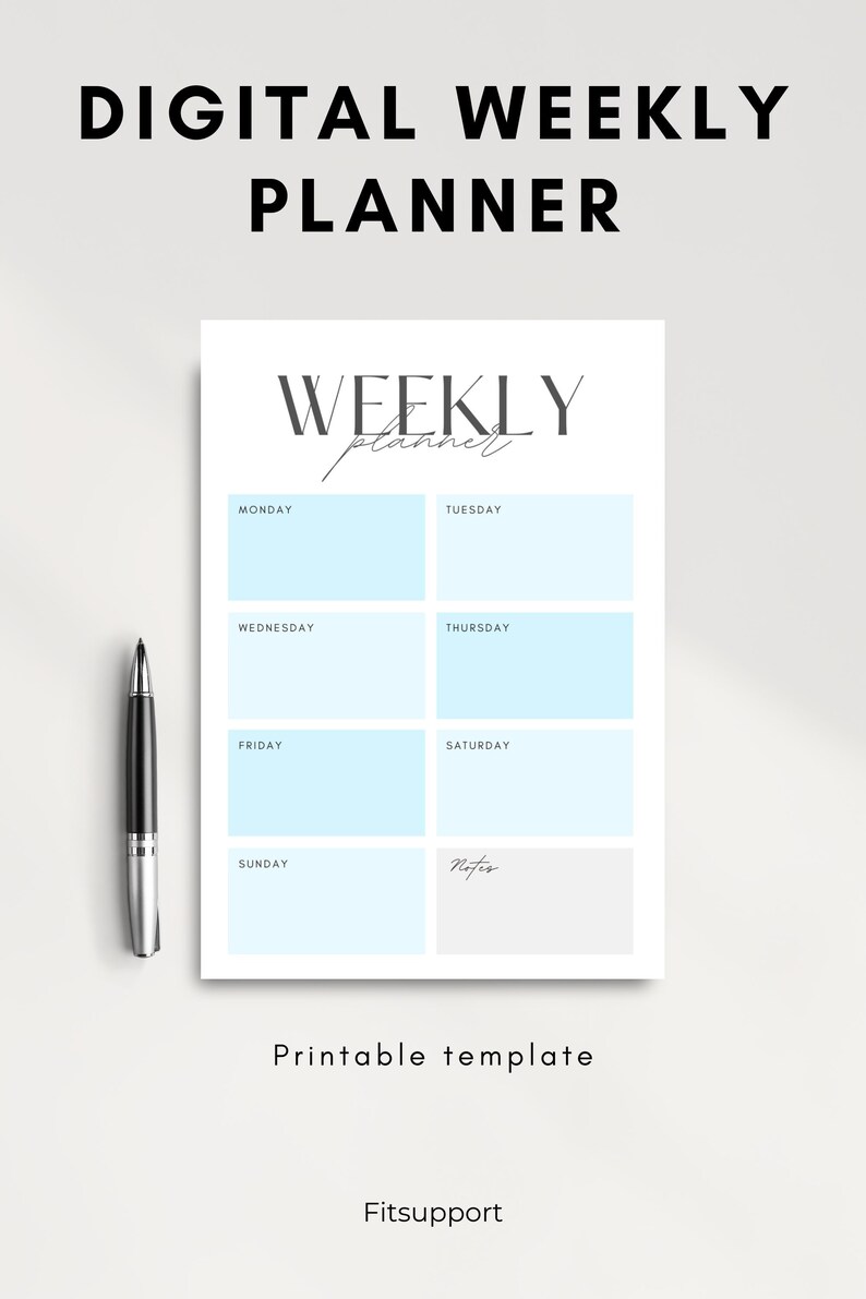 Weekly Planner Printable, Weekly Succes Plan / Personal Life ...