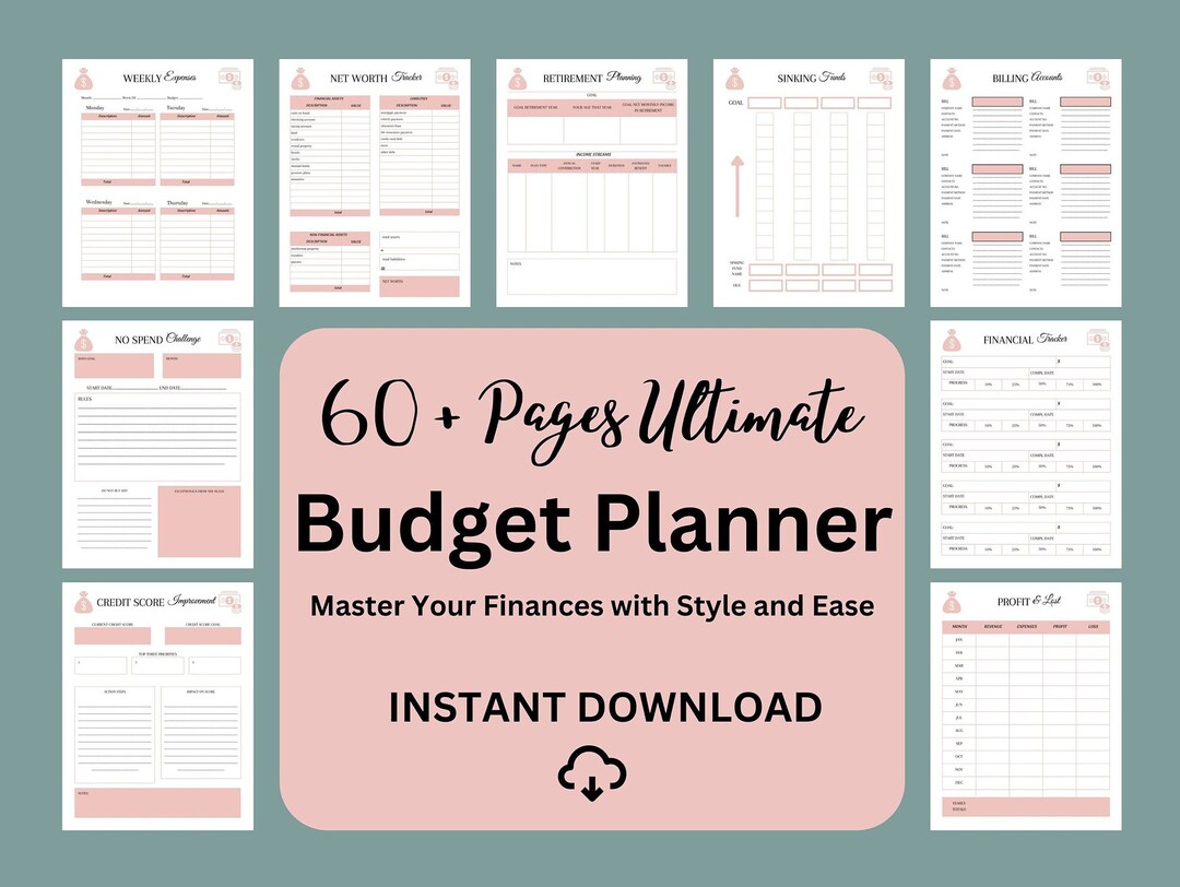 Digital Printable Budget Planner | Financial Organizer | Savings Goal ...