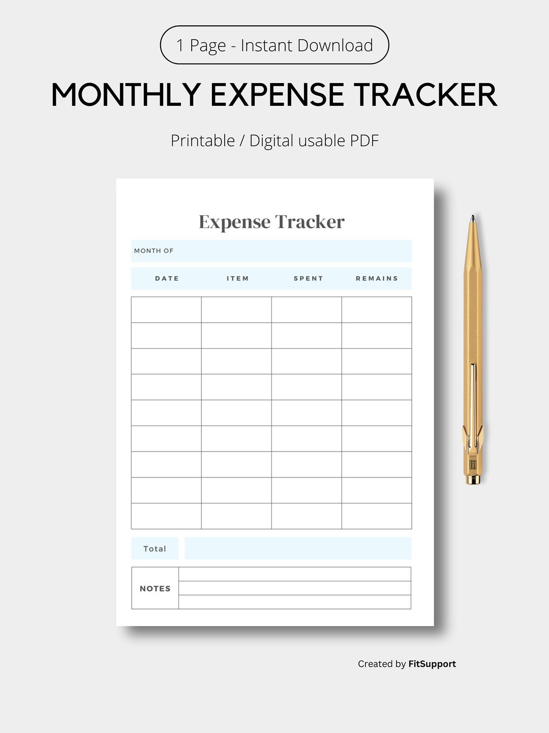 Expense Tracker Printable, Monthly Budget Help / Personal Life ...