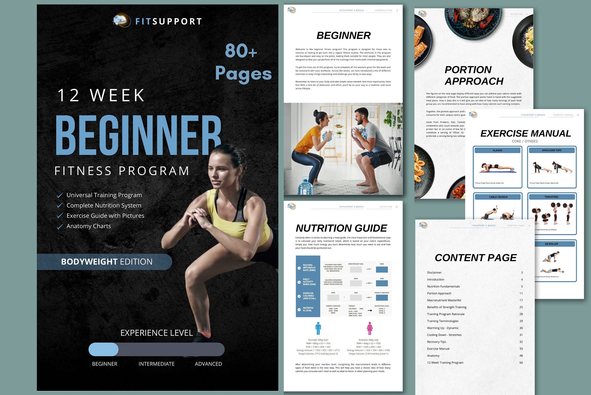 12 Week Fitness Guide , Fitness Program for Beginners, Nutrition Guide ...