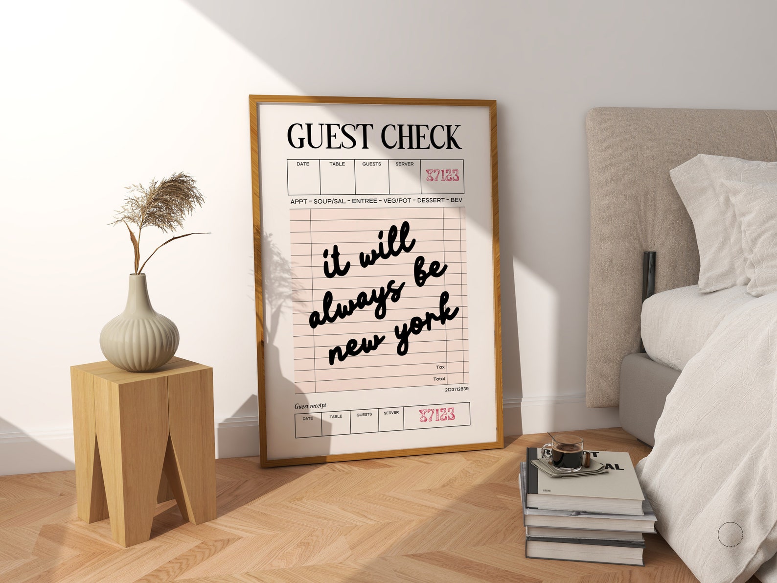 Guest Check Print, Minimalist Printable Wall Art, Always Be New York ...