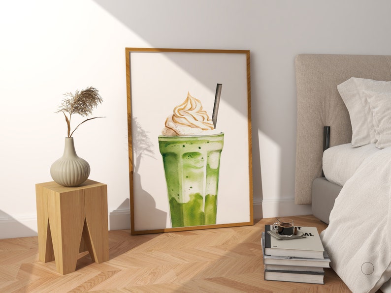 Matcha Wall Art, Minimalist Printable Wall Art, Abstract Print, Kitchen ...