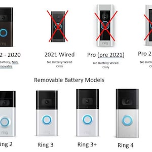 Ring 1, 2, 3, 3 Plus, 4, All New Battery Doorbell and Battery Doorbell ...