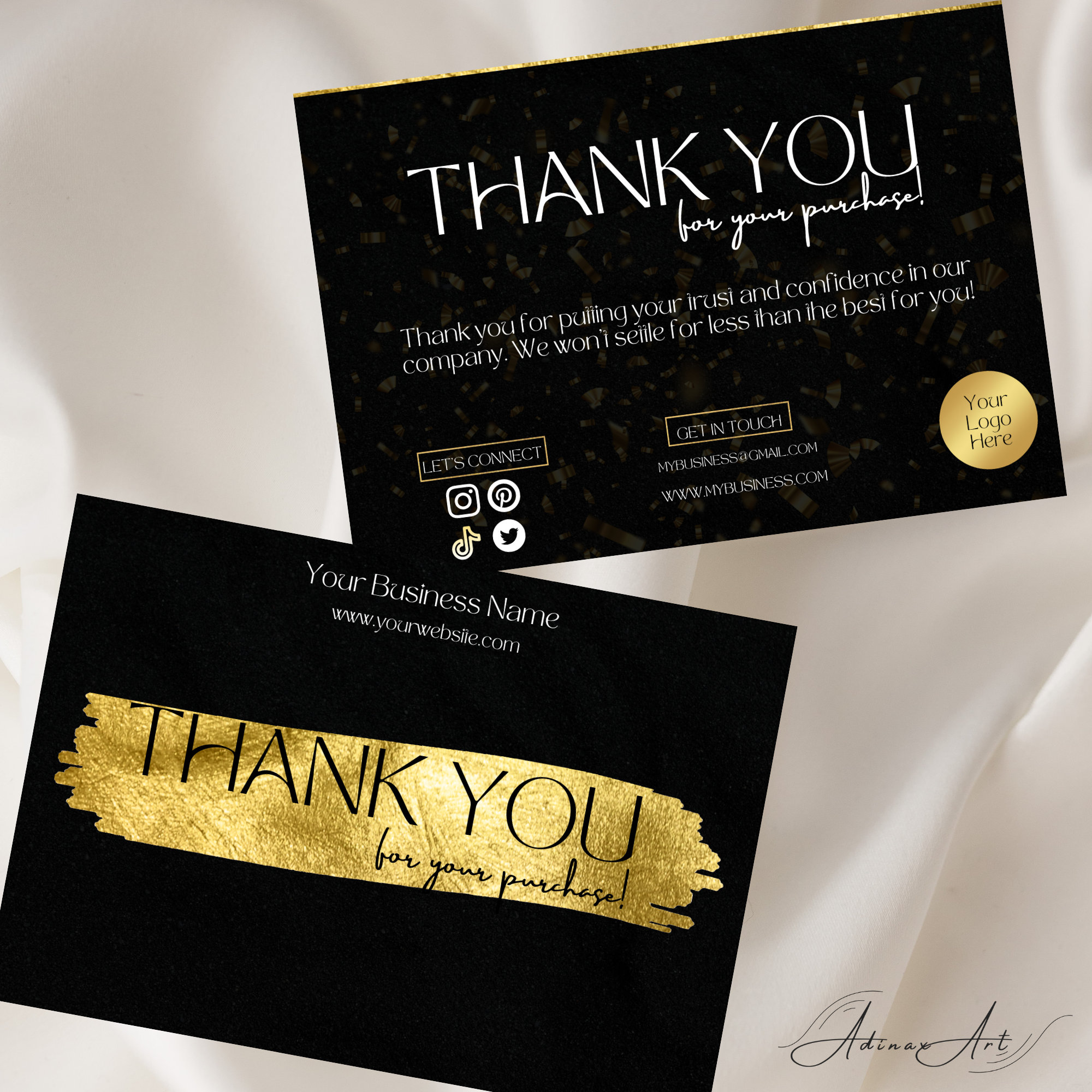 Premium Thank You Card Template,small Business Thank You Card ...
