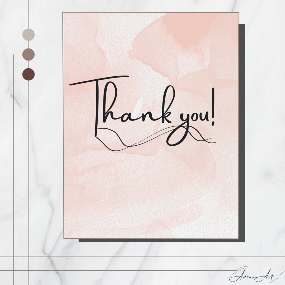 Minimalistthank You Card, Printable Thank You Card, Business Thank You ...
