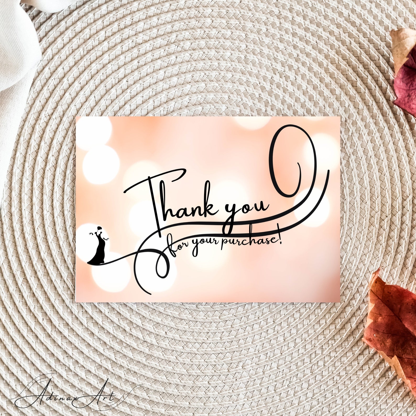 Modern Business Thank You Card Template, Printable Thank You Card ...