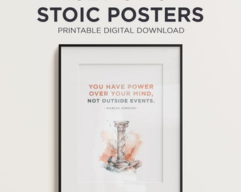 Stoic Quote Posters (marcus Aurelius) - Set of 5 "serene Nature ...