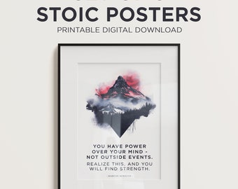 Stoic Quote Posters (marcus Aurelius) - Set of 5 "serene Nature ...