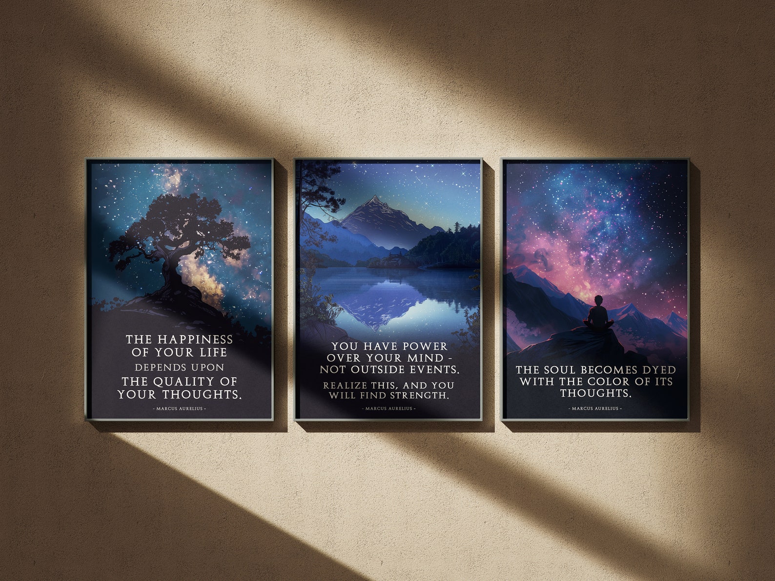 Stoic Quote Posters (marcus Aurelius) - Set of 5 "serene Nature ...