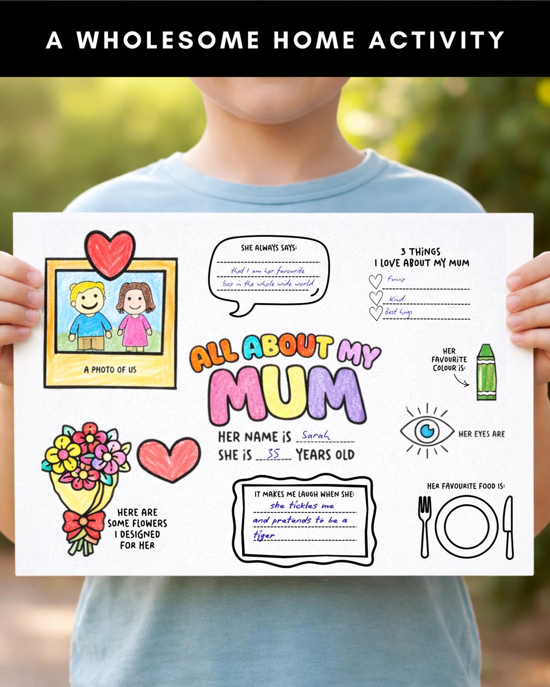 Mother’s Day Colouring Page Printable | All About My Mum Worksheet ...