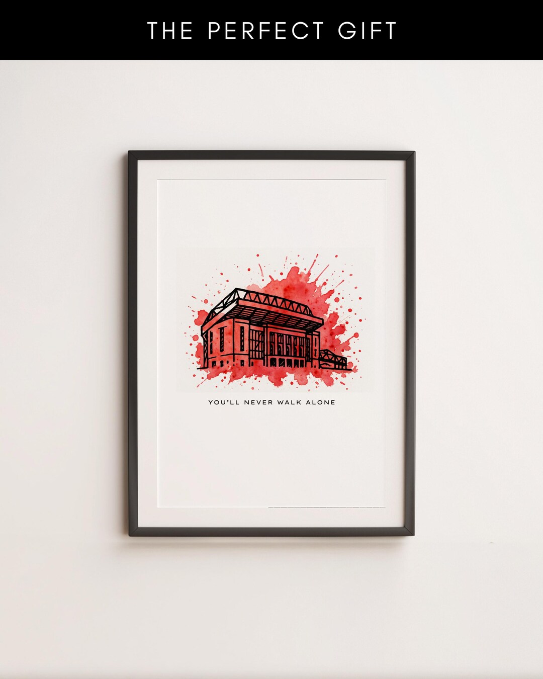 Liverpool Gift for Him – Anfield Stadium Watercolour Print – Football ...
