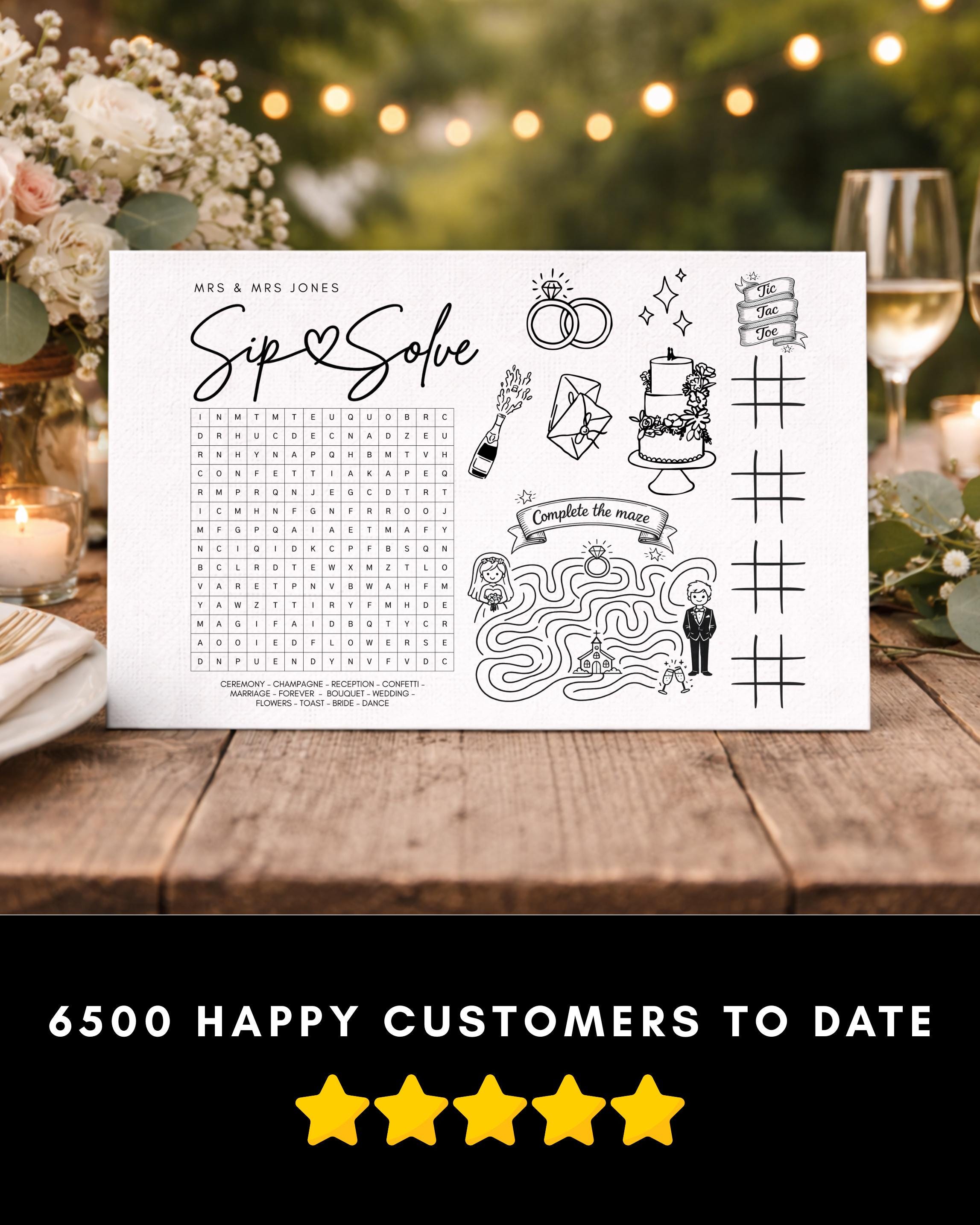 Personalised Wedding Activity Sheet, Wedding Table Games, Kids Wedding ...