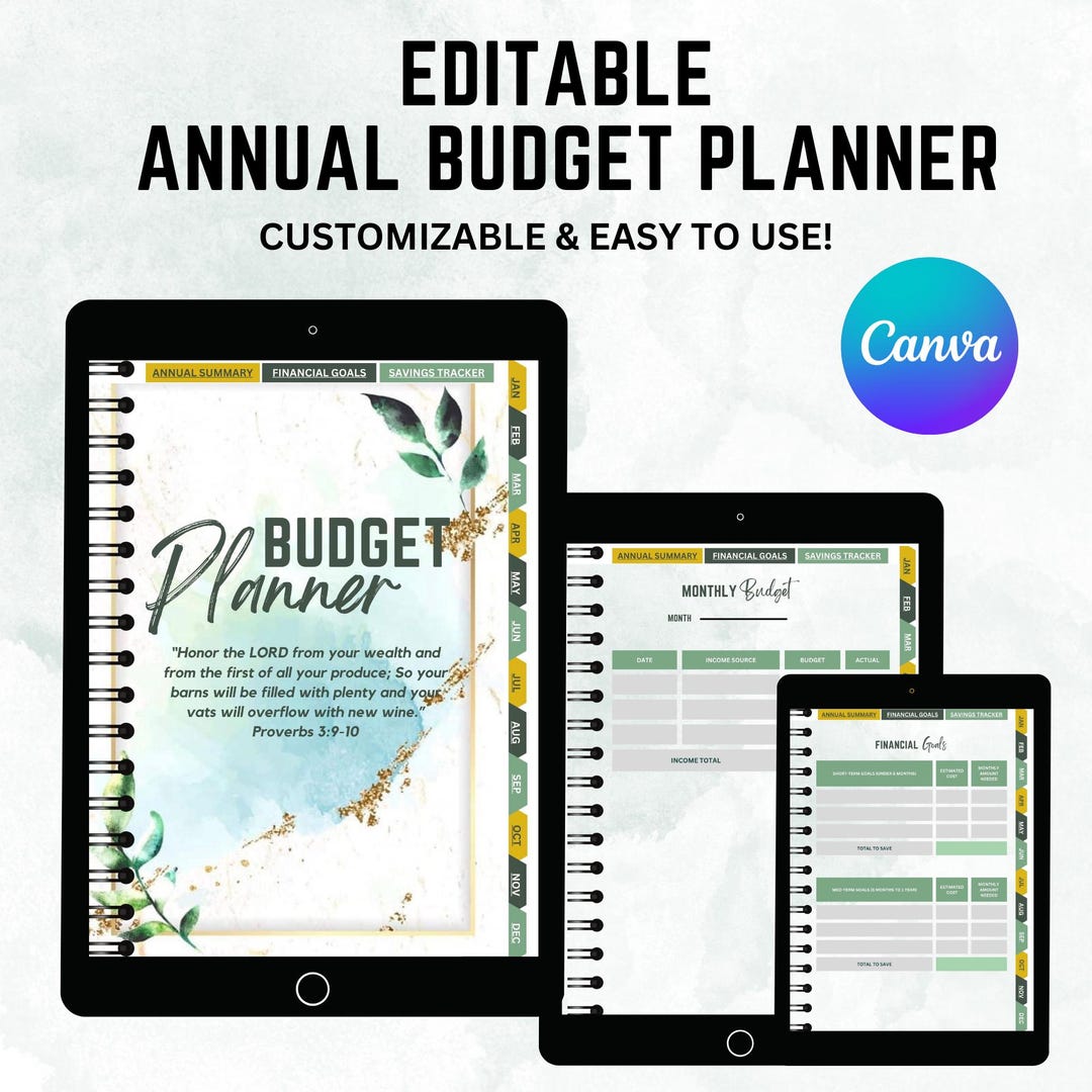 Editable & Printable Canva Template | Faith-based Budget Planner ...