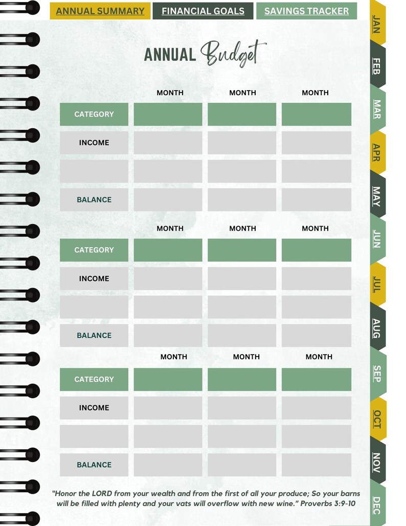 Editable & Printable Canva Template | Faith-based Budget Planner ...