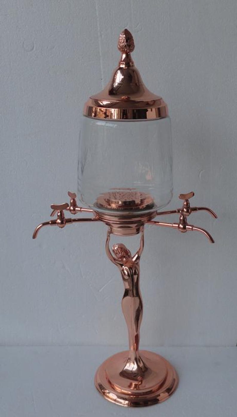 Castle Antiques Copper Plated Metal Absinthe Fountain 4 Spout Absinthe ...