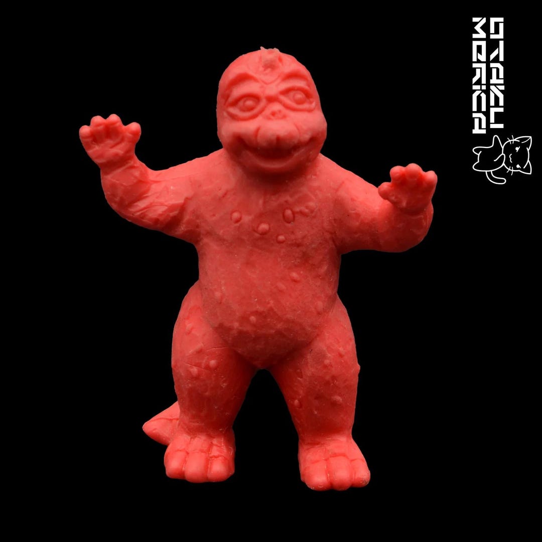 Yamakatsu Minilla / Minya (red) - Vintage Godzilla Kaiju Keshigomu - Etsy