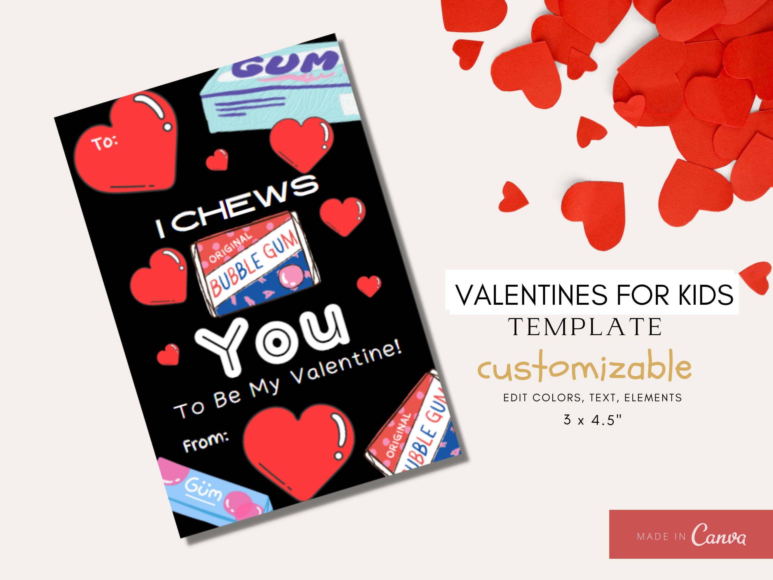 Printable Valentine Cards for Kids, Instant Download Valentine's Day ...