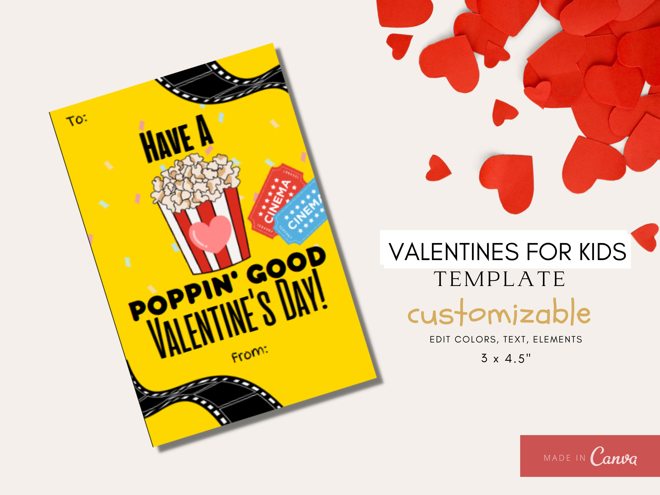Printable Valentine Cards for Kids, Instant Download Valentine's Day ...