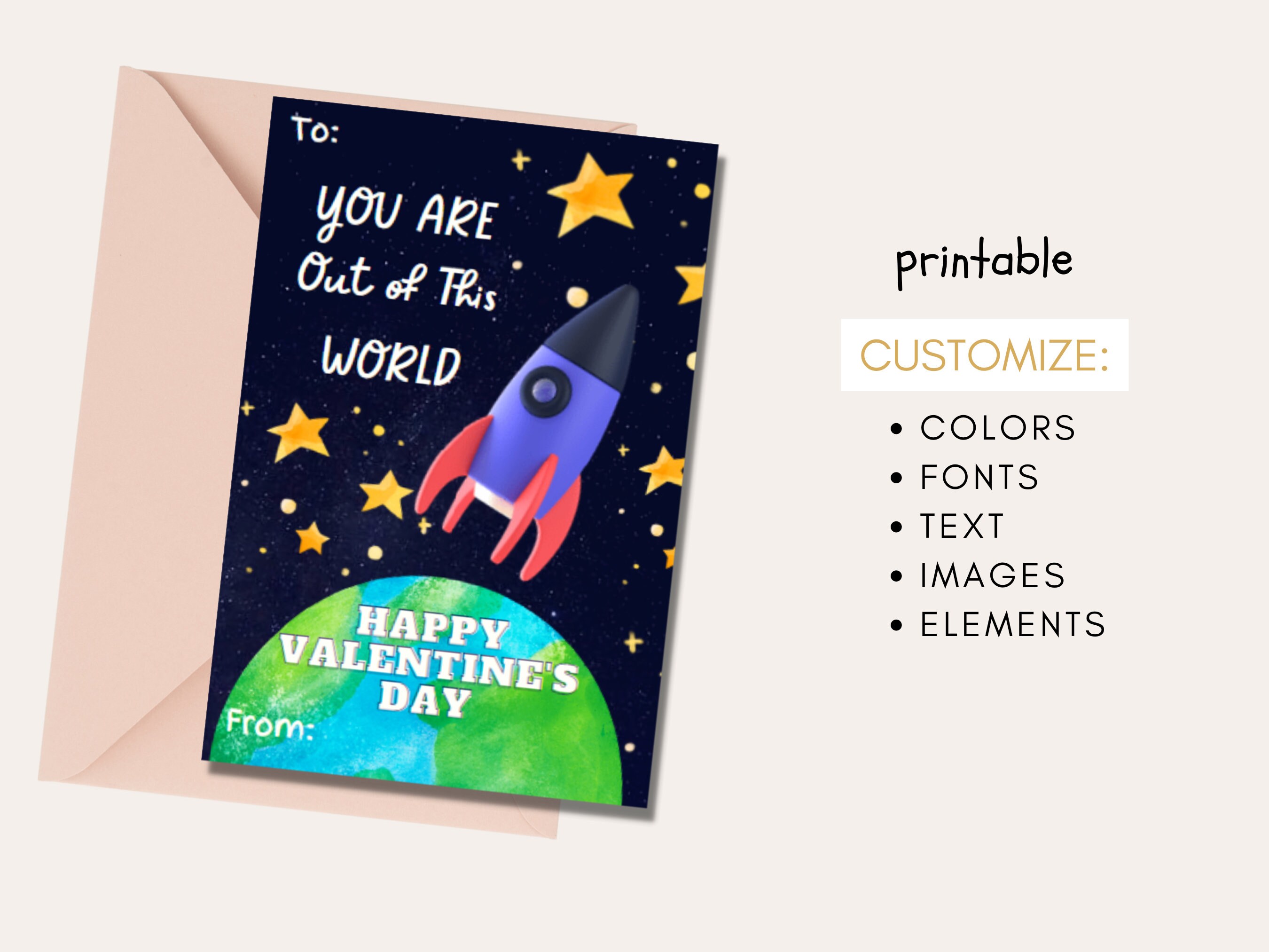 Printable Valentine Cards for Kids, Instant Download Valentine's Day ...