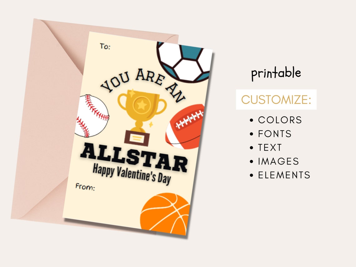 Printable Valentine Cards for Kids, Instant Download Valentine's Day ...