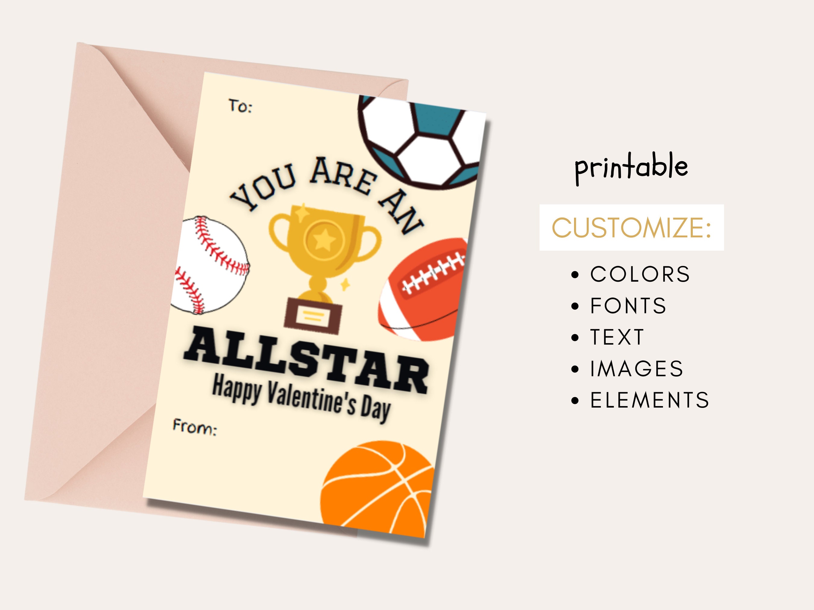 Printable Valentine Cards for Kids, Instant Download Valentine's Day ...