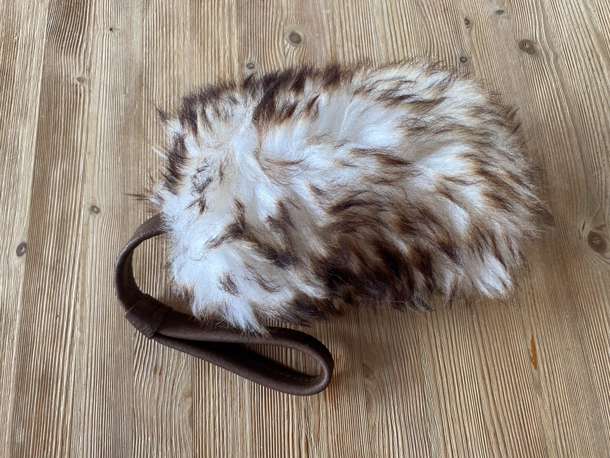 Sheepskin Dog Tug Toys | Fur With Leather Handle | Dog Training ...