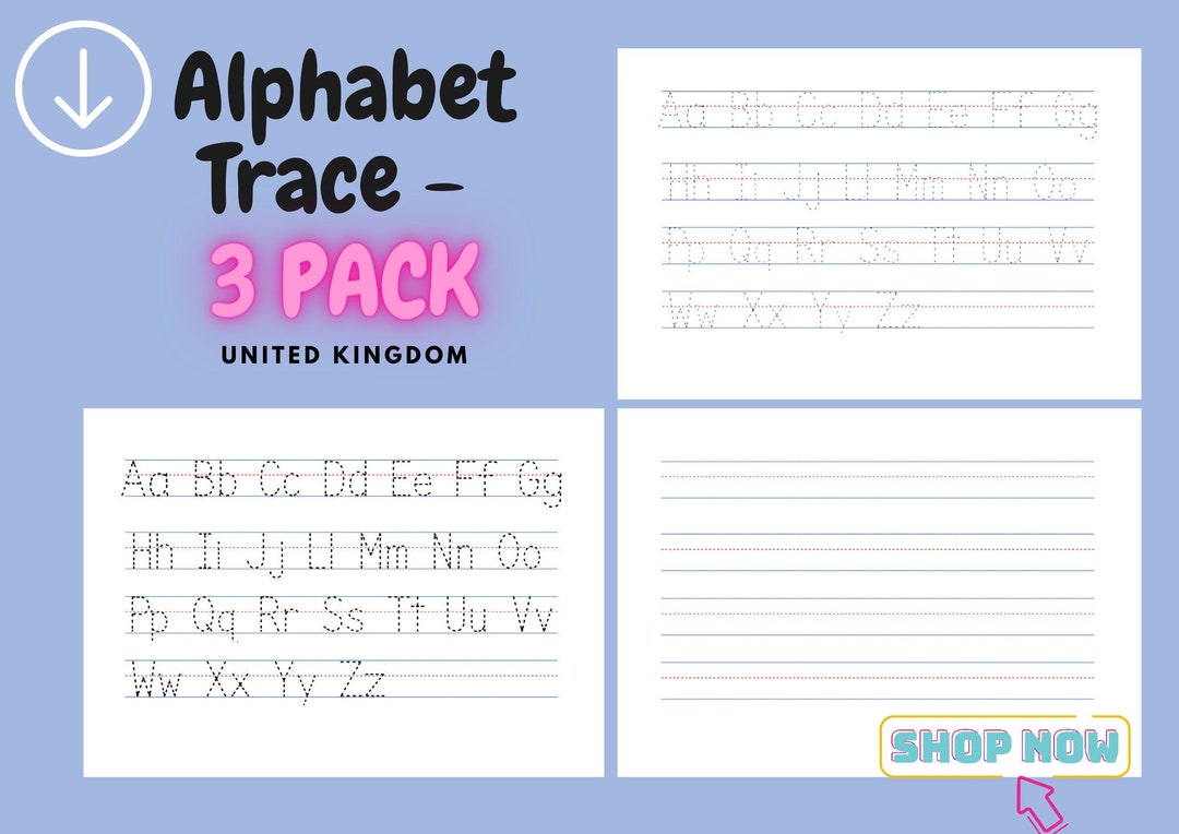 Alphabet Letter Trace - 3 PACK - Etsy