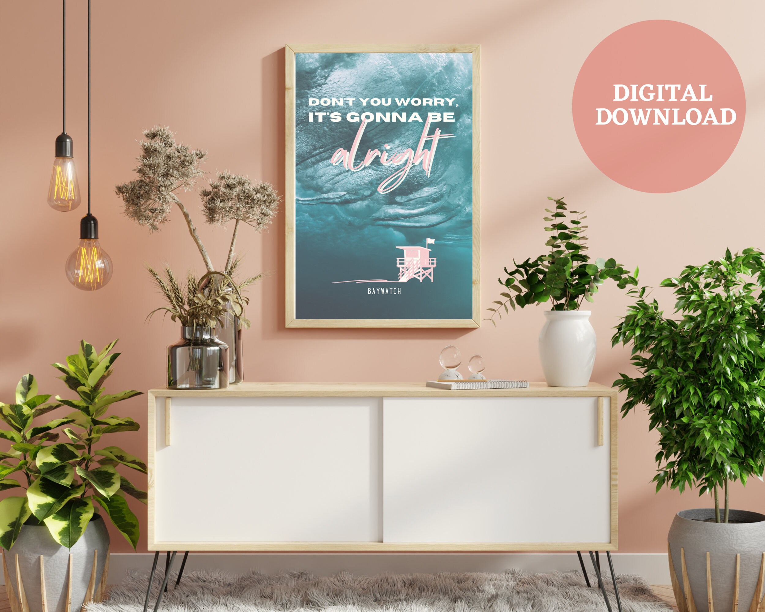 Uplifting Baywatch Inspired Digital Print // 'don't You Worry, It's ...
