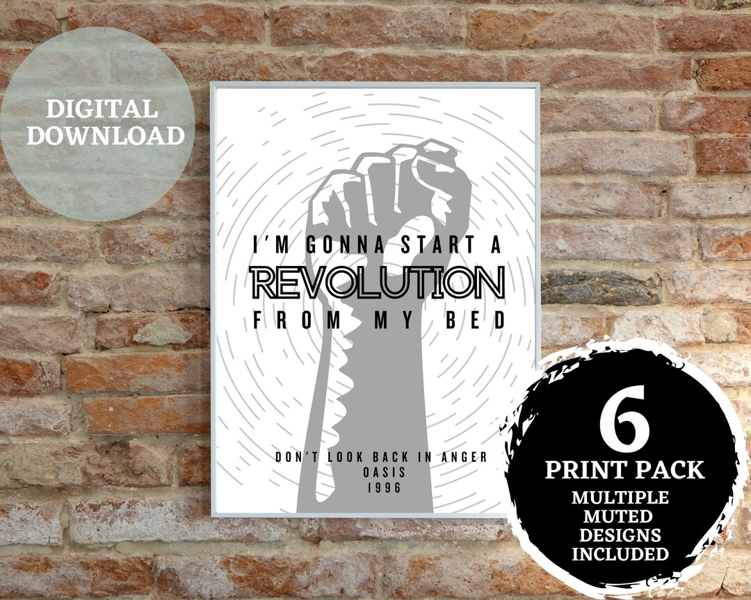 Quintessential 90s Song ~ Don't Look Back in Anger ~ Printable Lyric ...