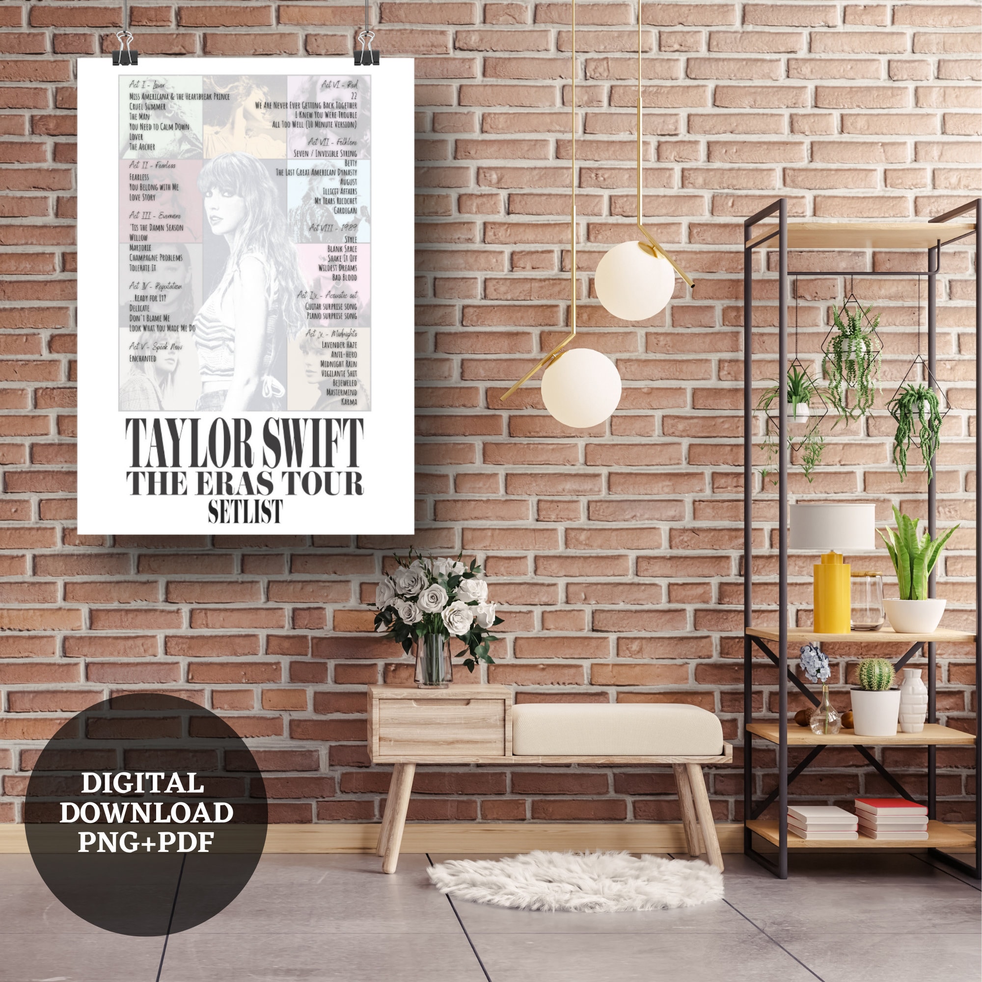 Taylor Swift the Eras Tour Setlist Poster Minimalist Vintage Music ...