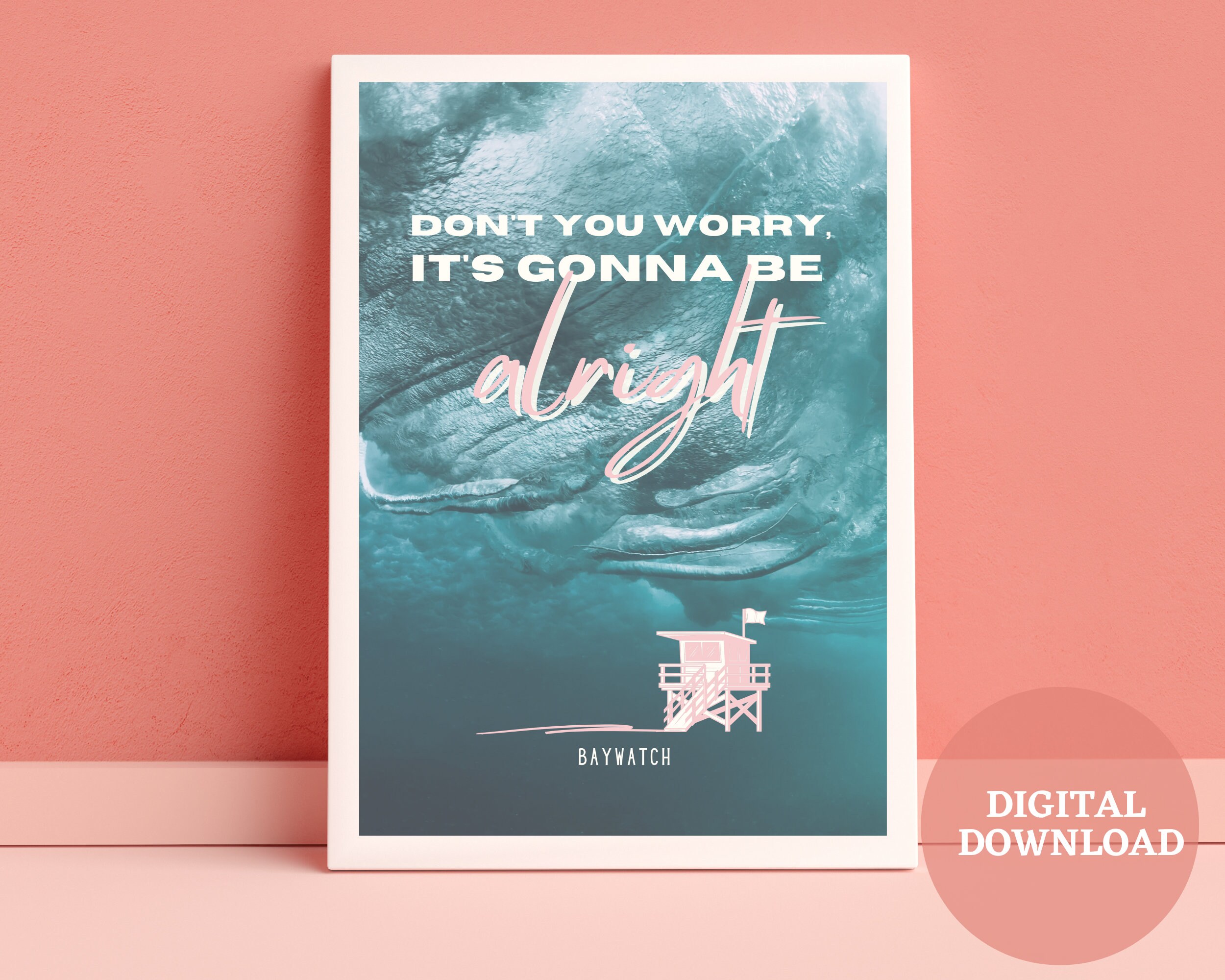 Uplifting Baywatch Inspired Digital Print // 'don't You Worry, It's ...