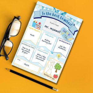 2pk - Thank You Teacher Activity Sheet - Includes Pink & Blue Versions ...