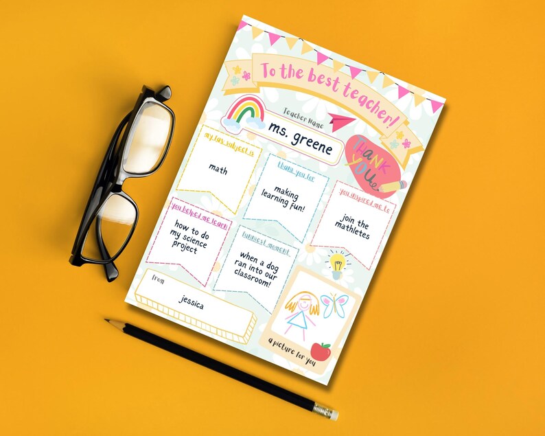 2pk Thank You Teacher Activity Sheet Includes Pink & Blue - Etsy