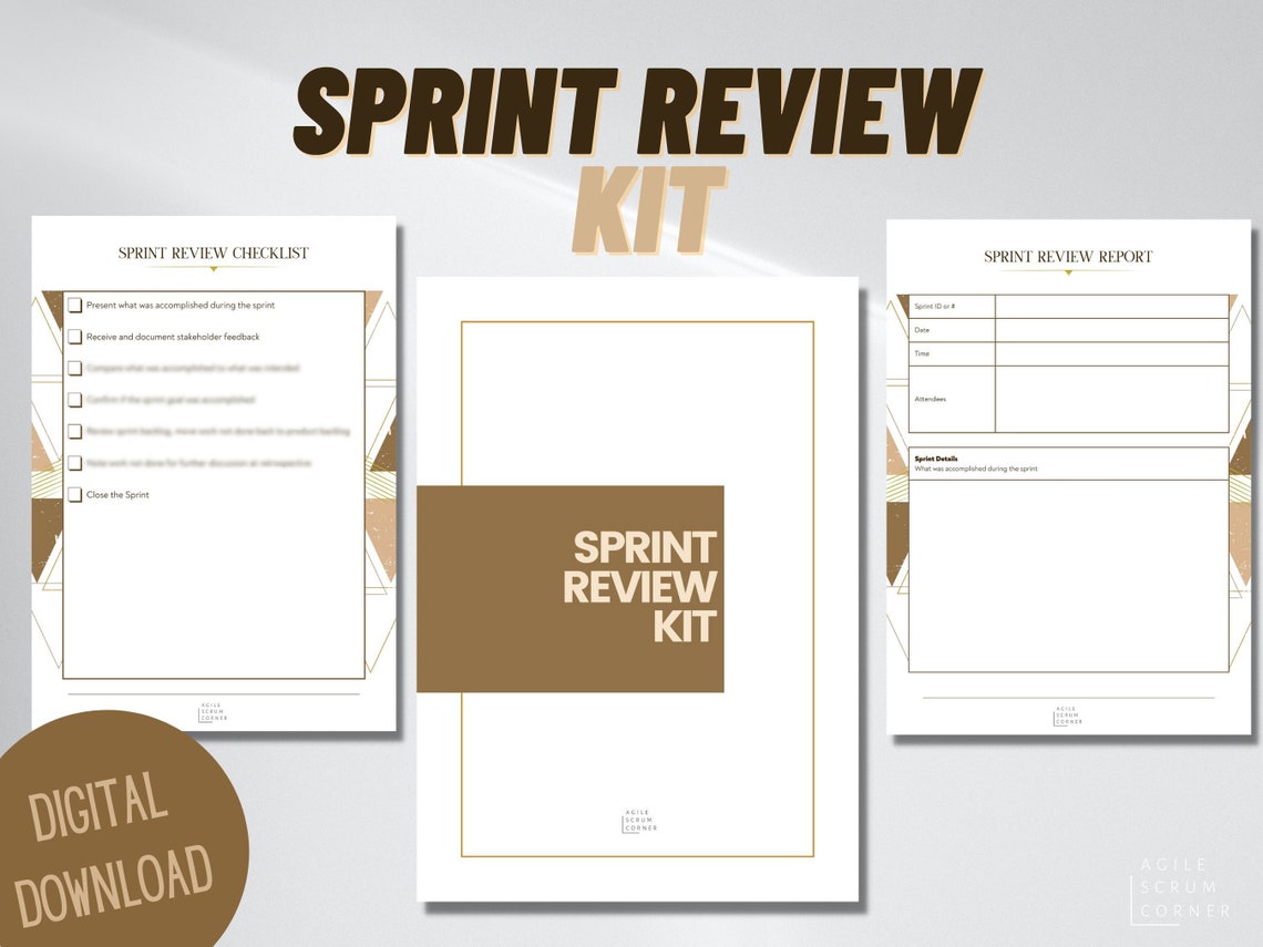 Agile Scrum Sprint Review Kit | Sprint Review Meeting Guide | Project ...