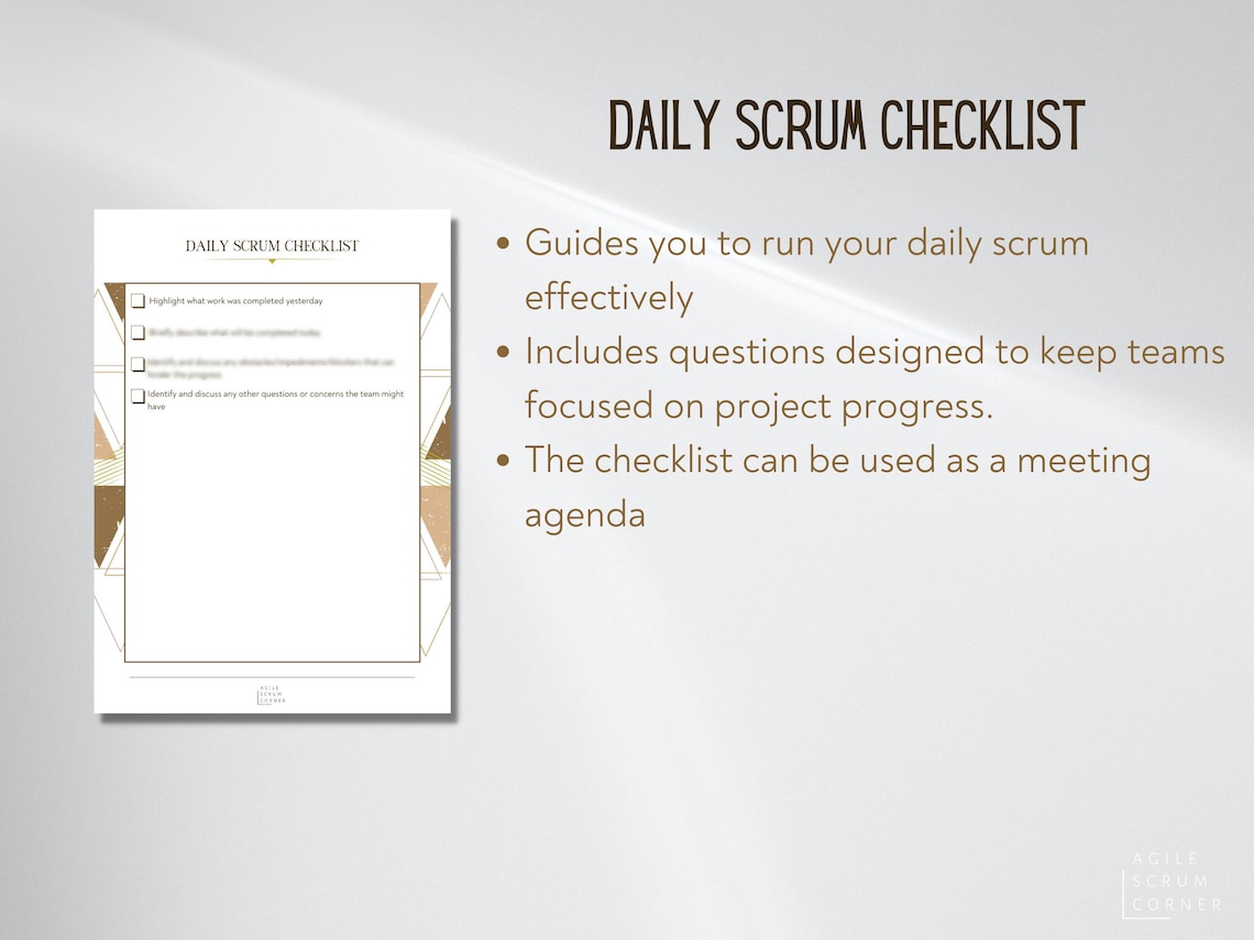 Agile Scrum Daily Scrum Kit | Daily Scrum Meeting Guide | Project ...