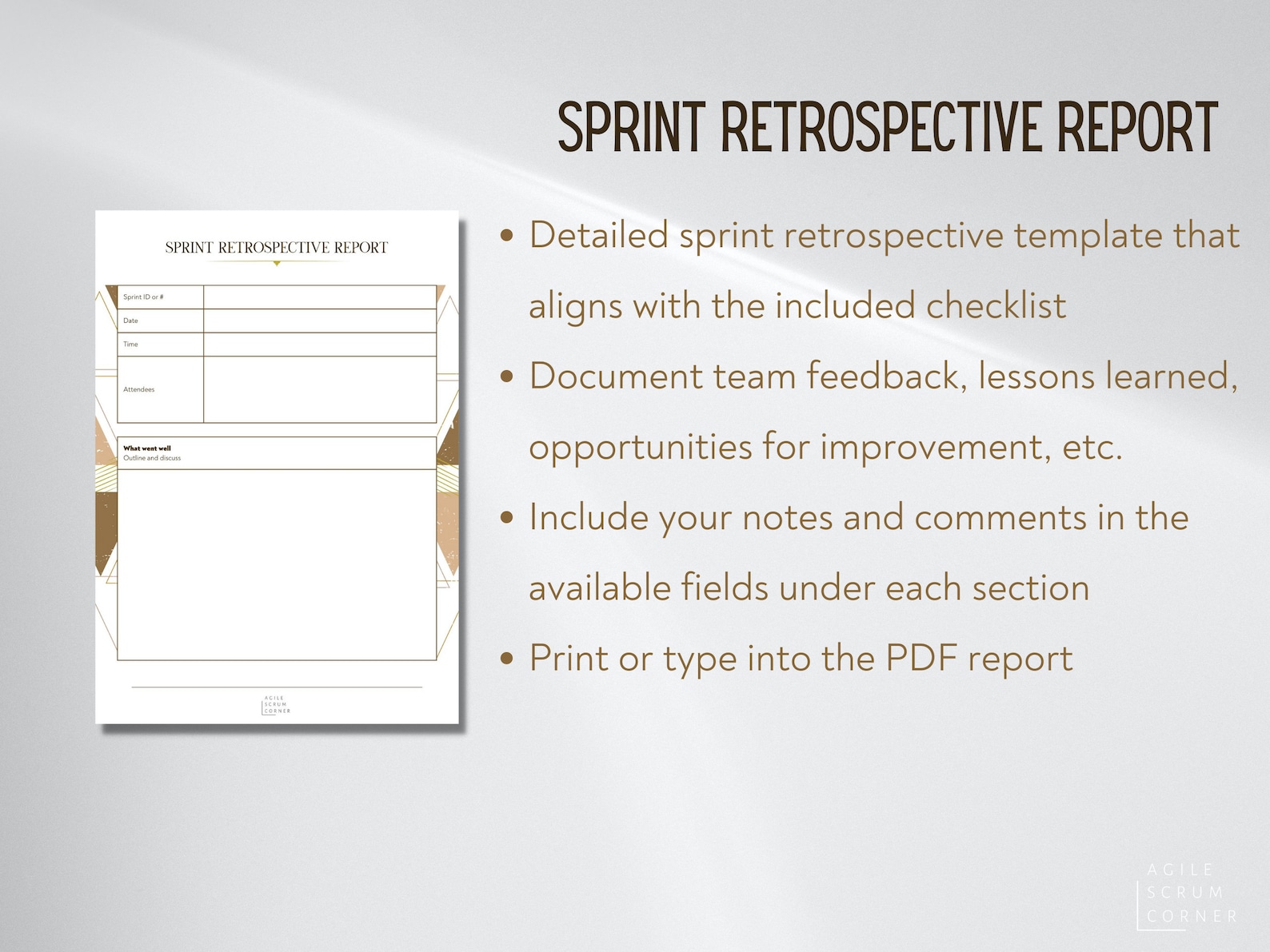 Agile Scrum Sprint Retrospective Kit Sprint Retrospective Meeting Guide ...