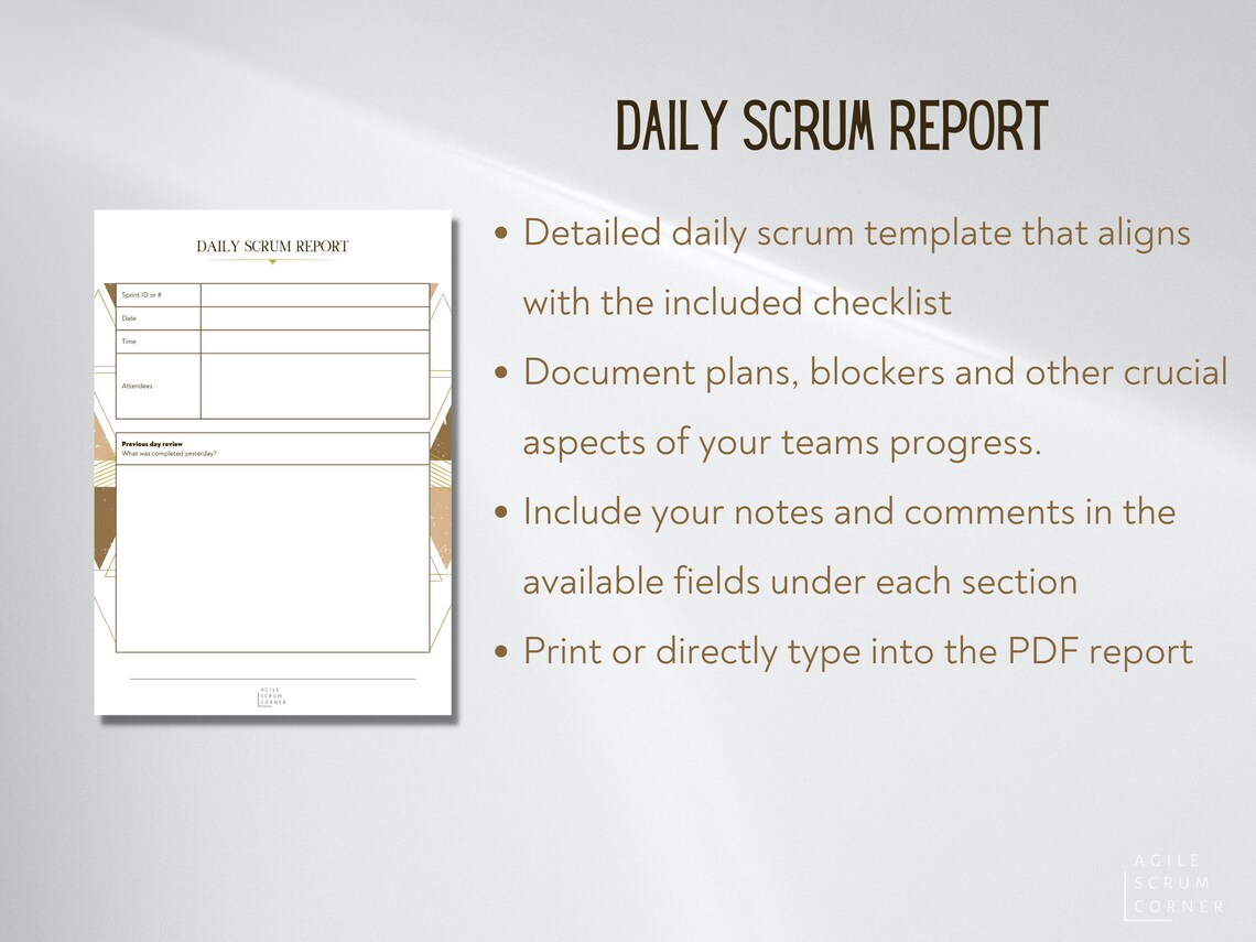 Agile Scrum Daily Scrum Kit | Daily Scrum Meeting Guide | Project ...
