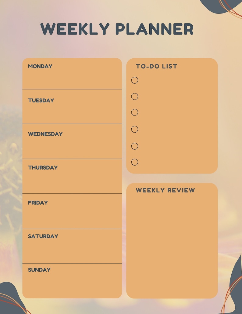 Weekly Planner, to Do List, Weekly Review - Etsy