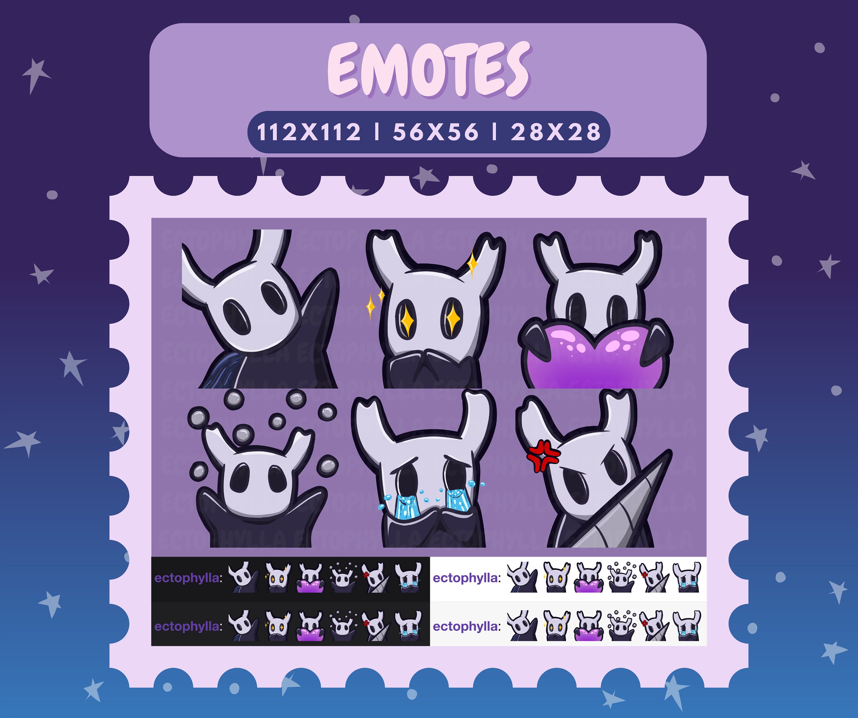 6 Hollow Knight Emote Bundle | Silk Song, Cute, Twitch, Discord ...