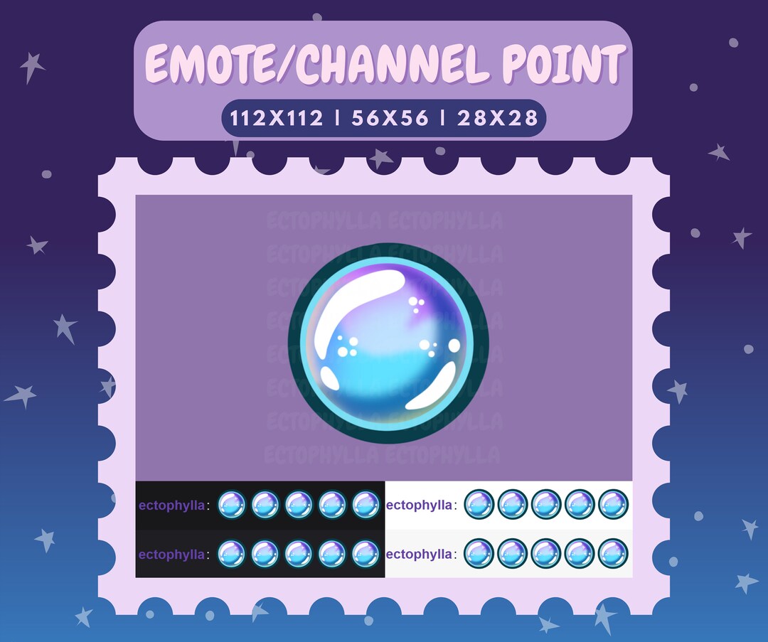 Galaxy Bubble Channel Point Icon/emote | Blue, Kawaii, Twitch, Discord ...