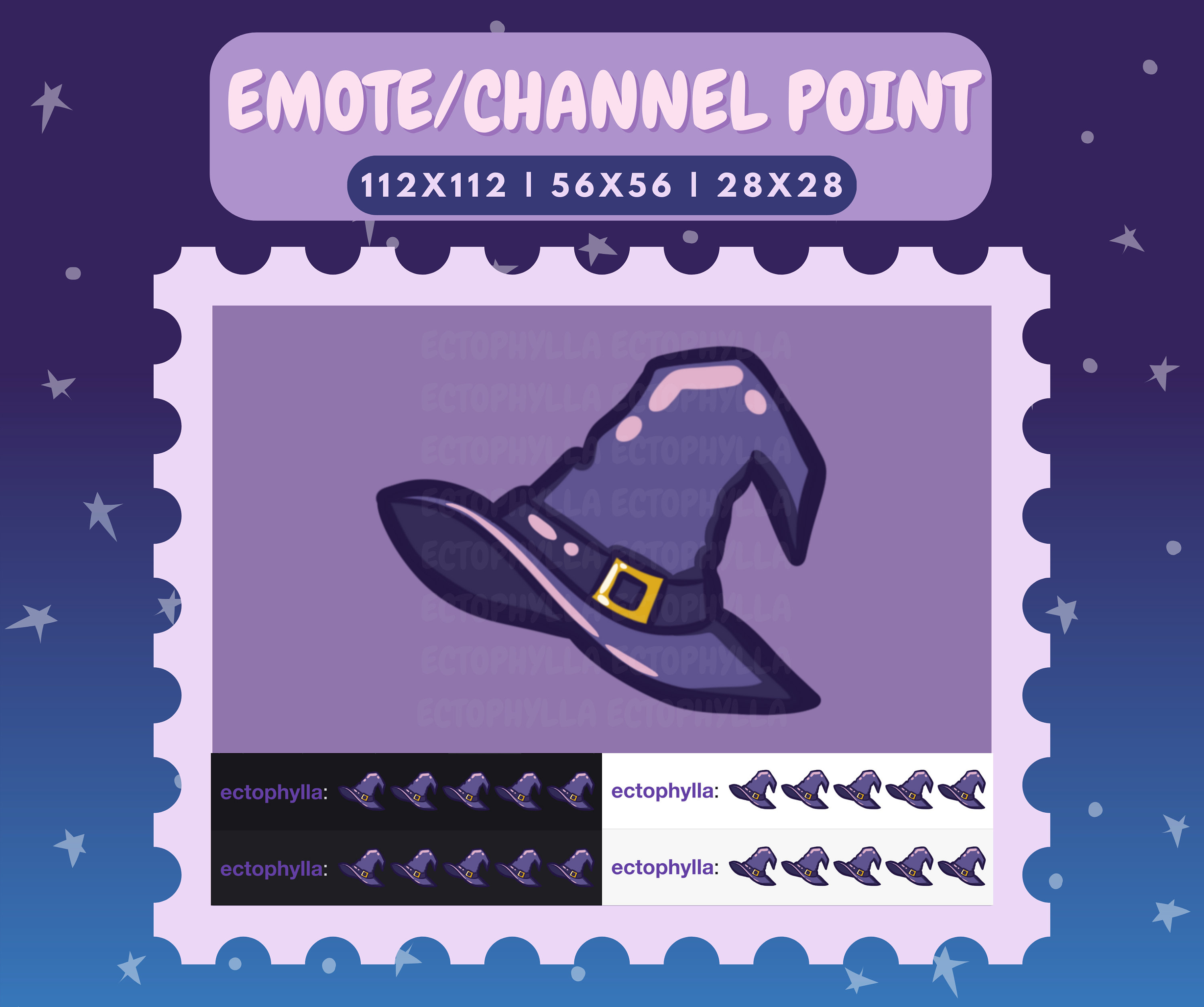 Witch's Hat Emote, Channel Point Icon | Twitch, Discord, Youtube ...